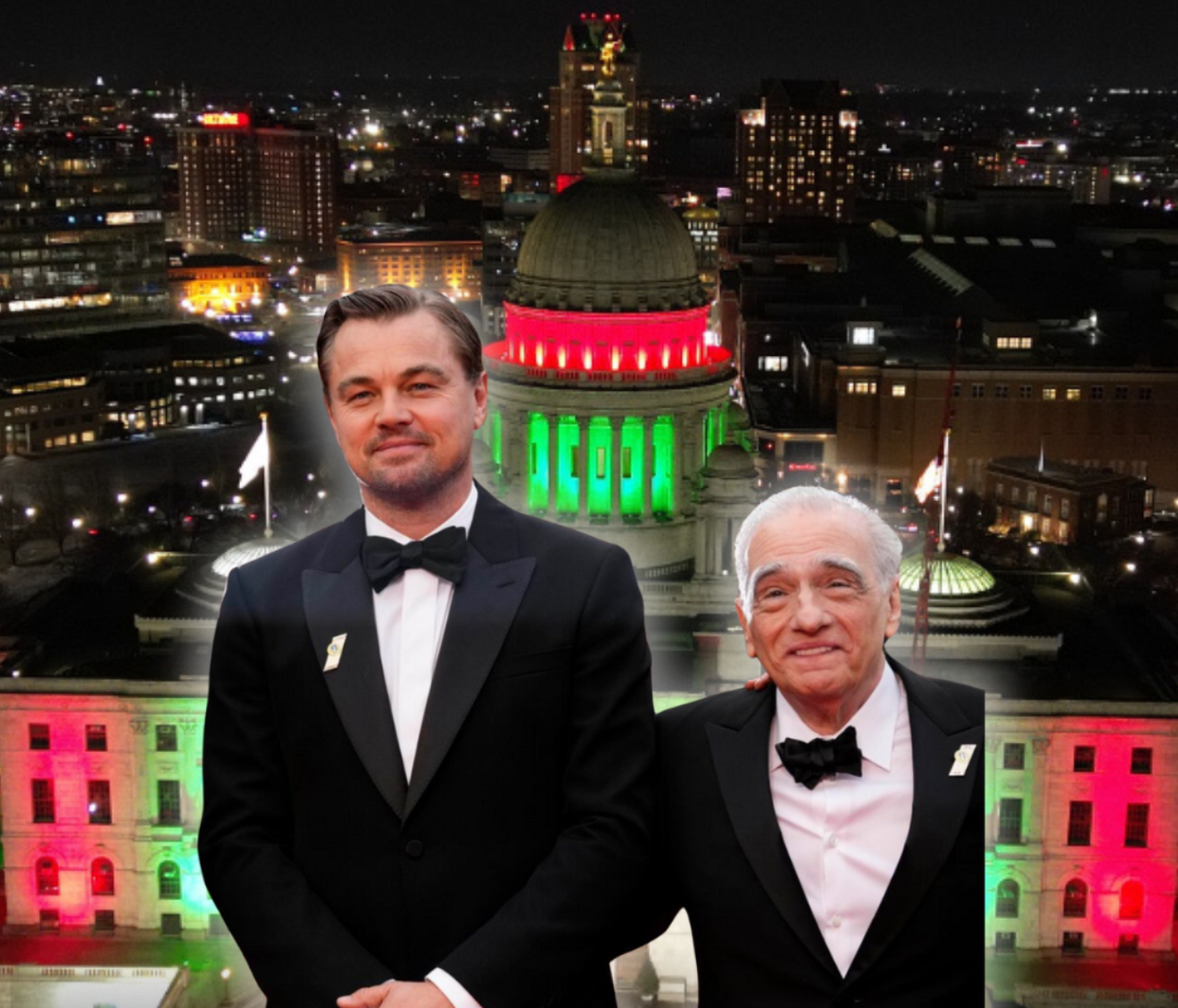 Martin Scorsese and Leonardo DiCaprio filming in Rhode Island